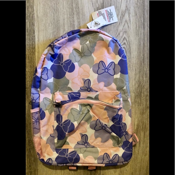 Disney | Bags | Disney Minnie Mouse Bow Backpack Pink Purple | Poshmark